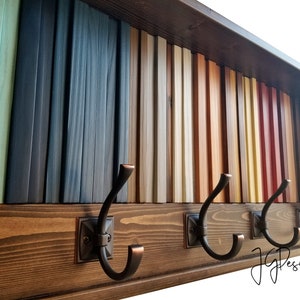 Rustic Wooden Wall Mounted Coat Rack Reclaimed Wood Wood Wall Art Home ...