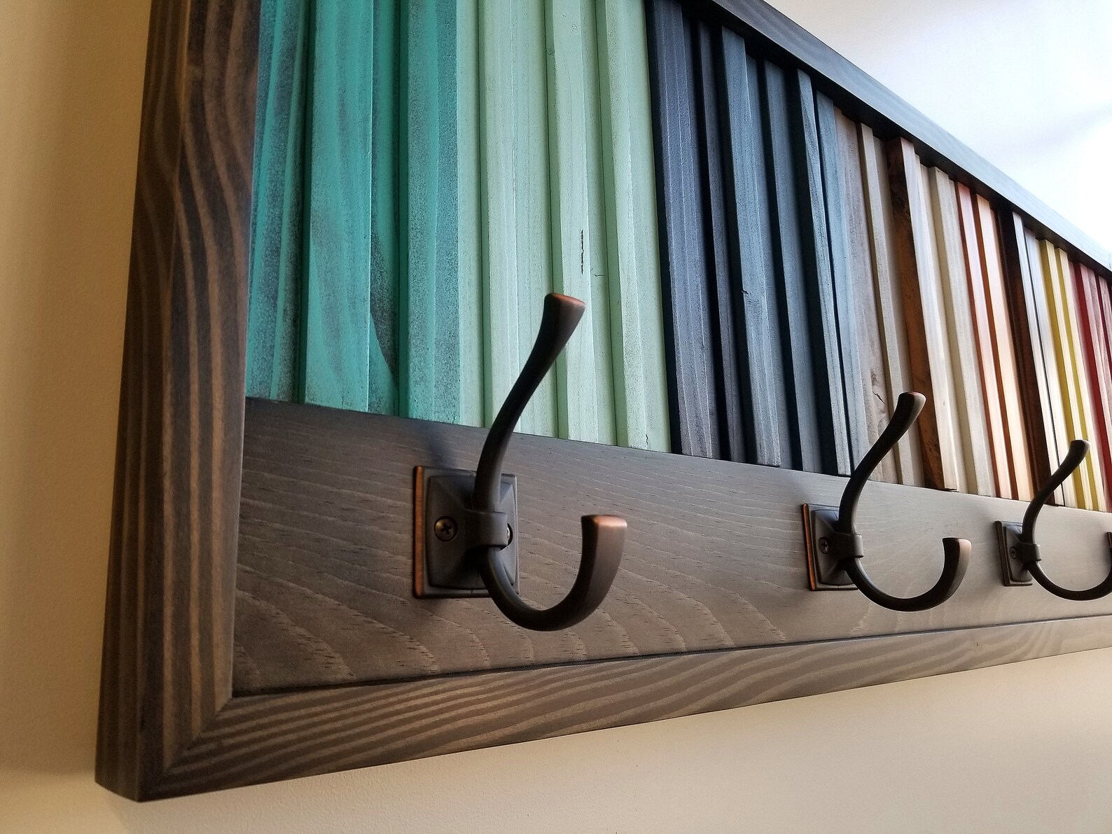 Rustic Wooden Wall Mounted Coat Rack Reclaimed Wood Wood - Etsy