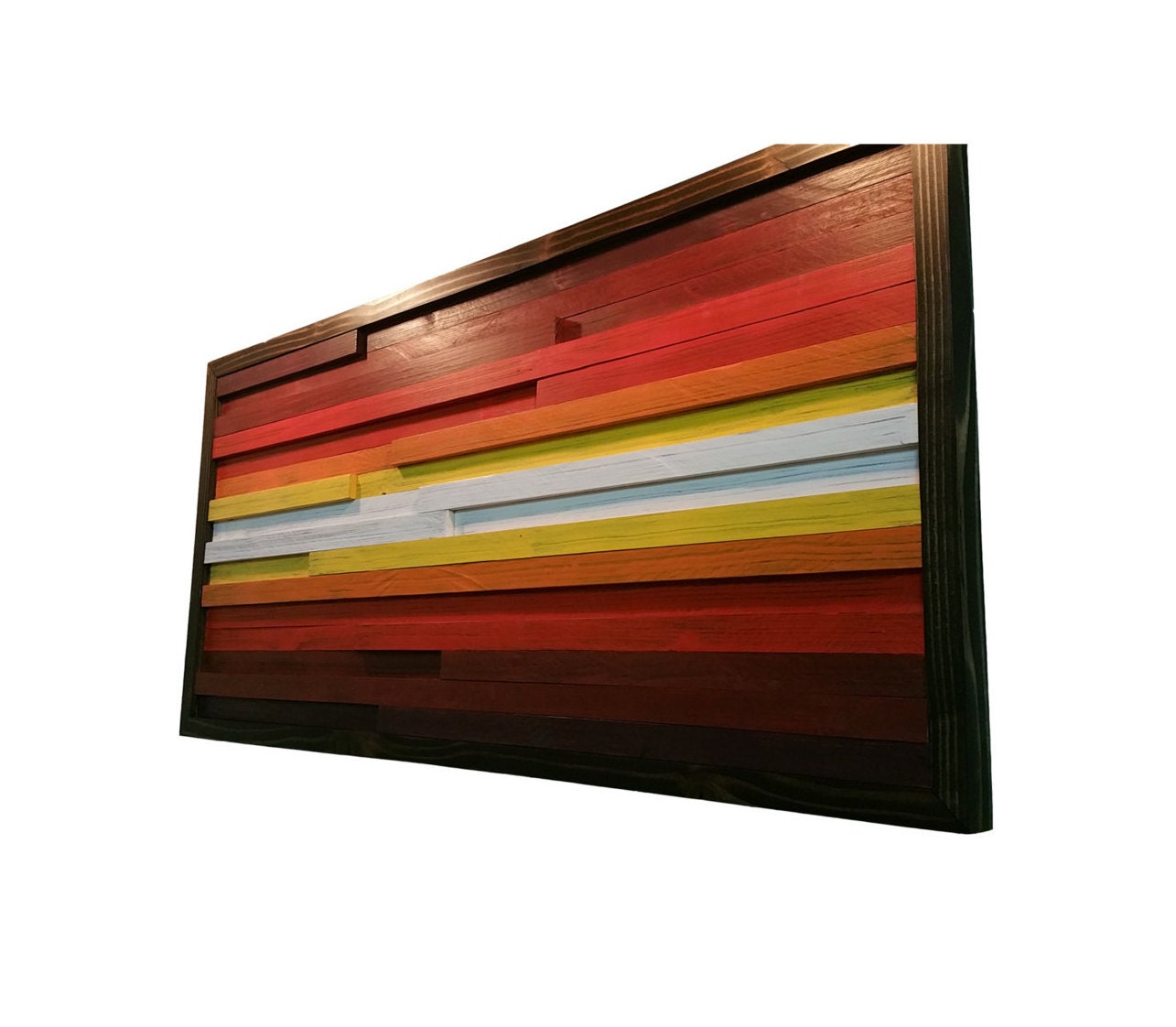 Hand Painted Wood Wall Art Red & White Reclaimed Wood | Etsy