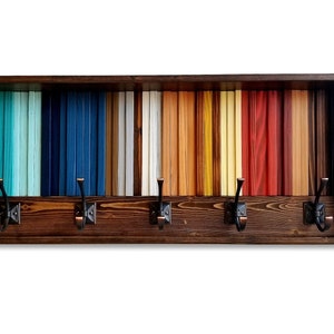 Rustic Wooden Wall Mounted Coat Rack Reclaimed Wood Wood Wall Art Home ...