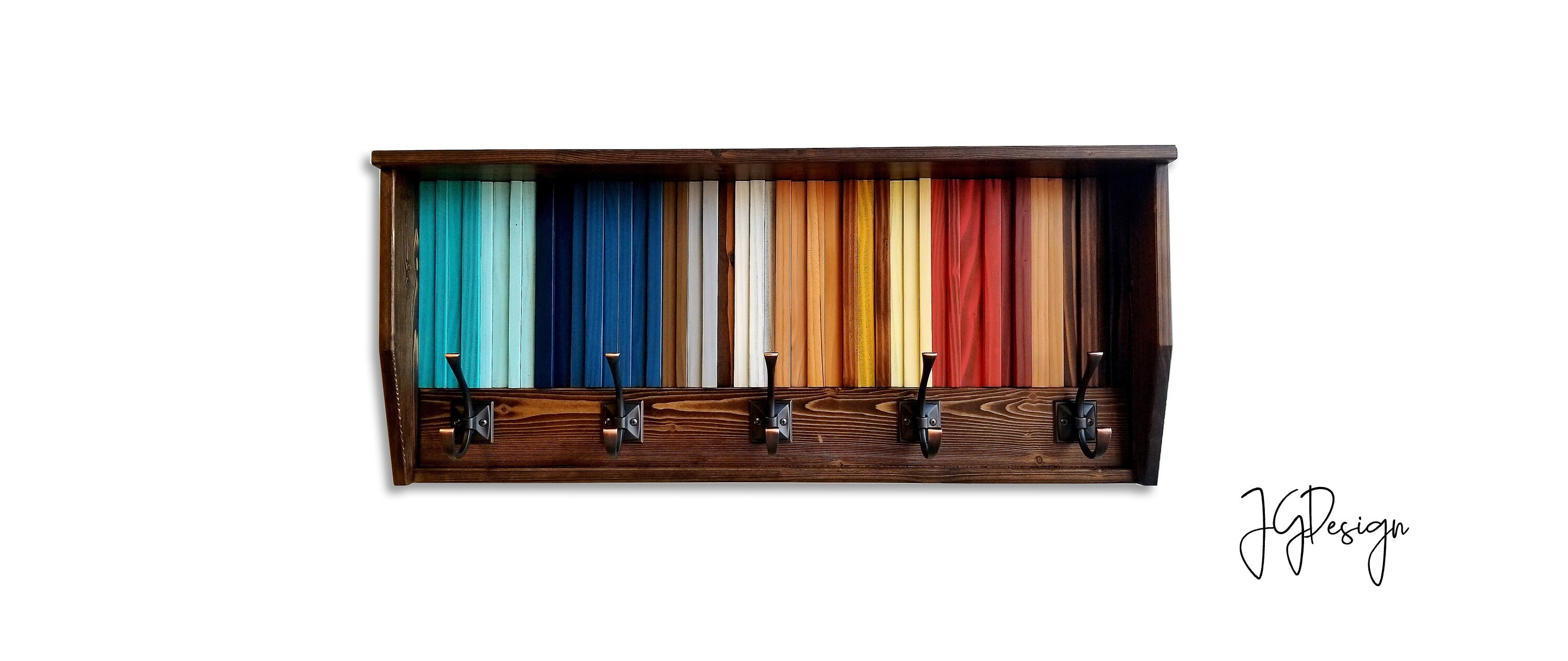 Rustic Wooden Wall Mounted Coat Rack Reclaimed Wood Wood | Etsy