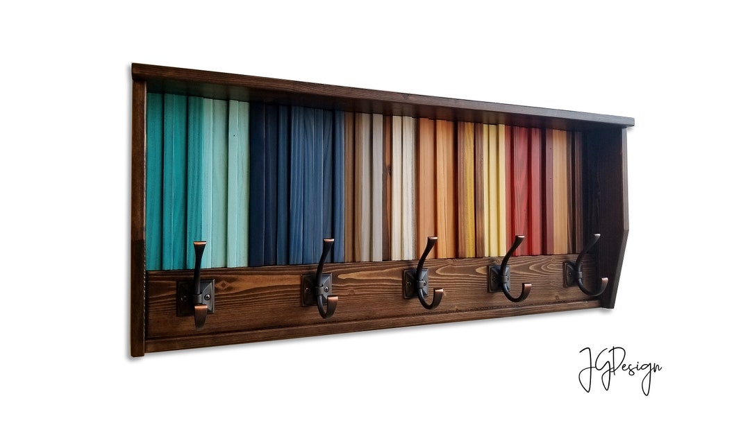 Rustic Wooden Wall Mounted Coat Rack Reclaimed Wood Wood Wall Art Home ...