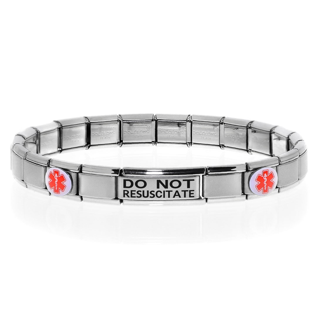 DO NOT RESUSCITATE - Medical Alert Id Charm Bracelet - Dolceoro Italian ...