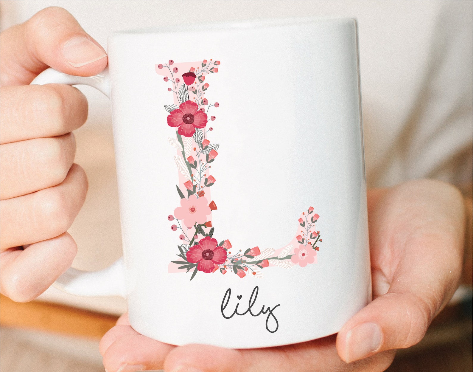 Initial Mug Monogram Mug Letter Mug Christmas Mug Custom | Etsy