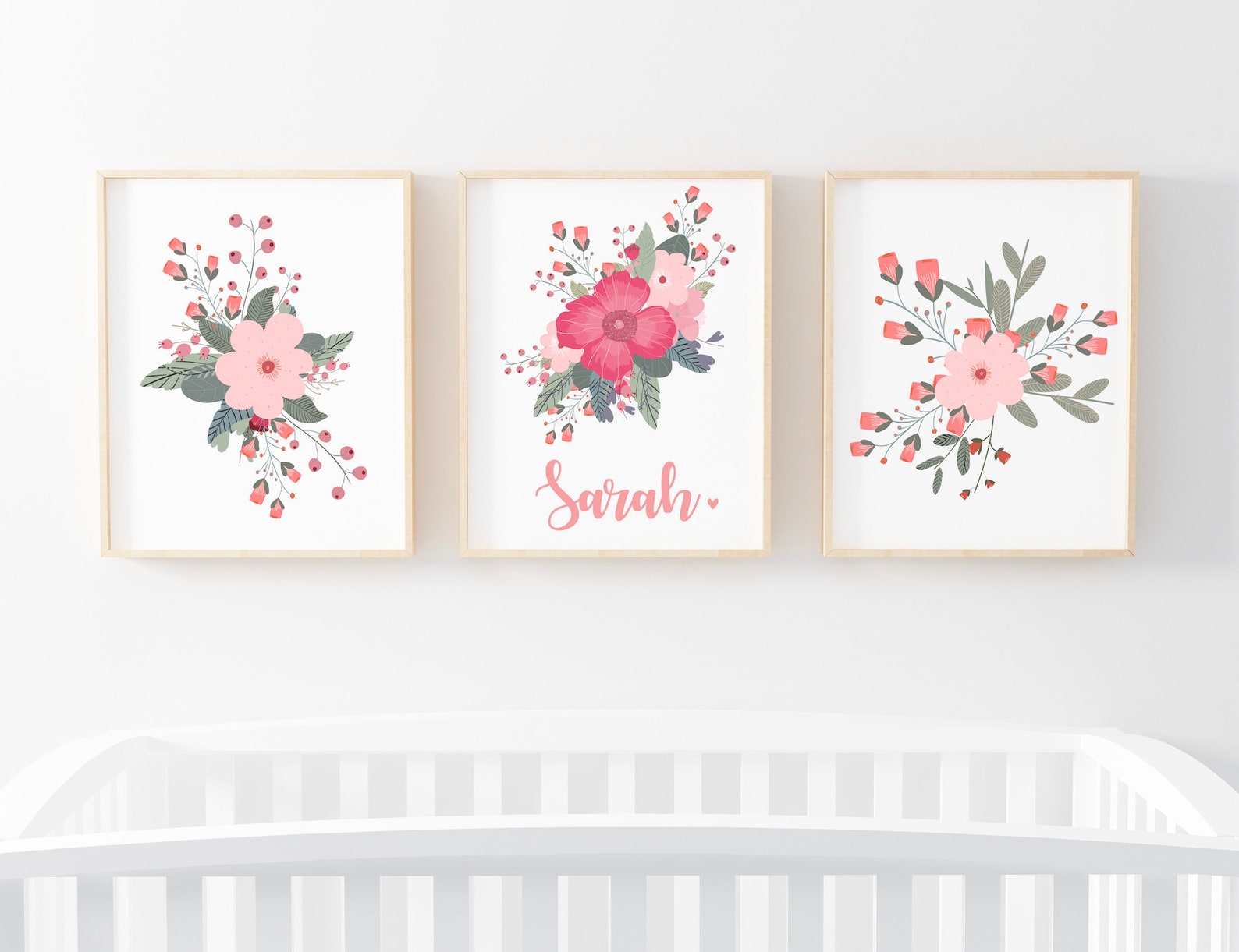 Floral Nursery Prints Custom Nursery Prints Floral Nursery - Etsy