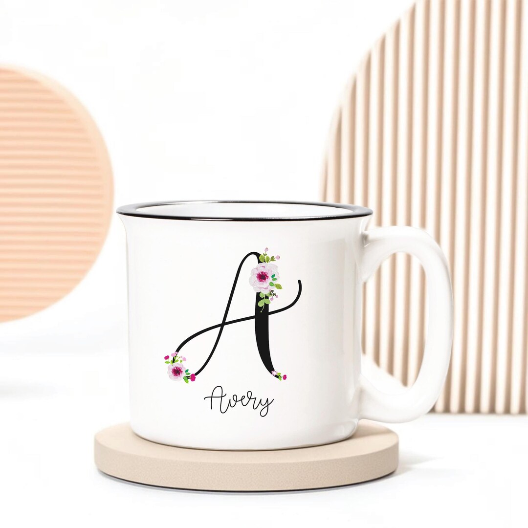 Monogram Mug, Initial Mug, Letter Mug, Gift Mug, Name Mug, Custom Name ...