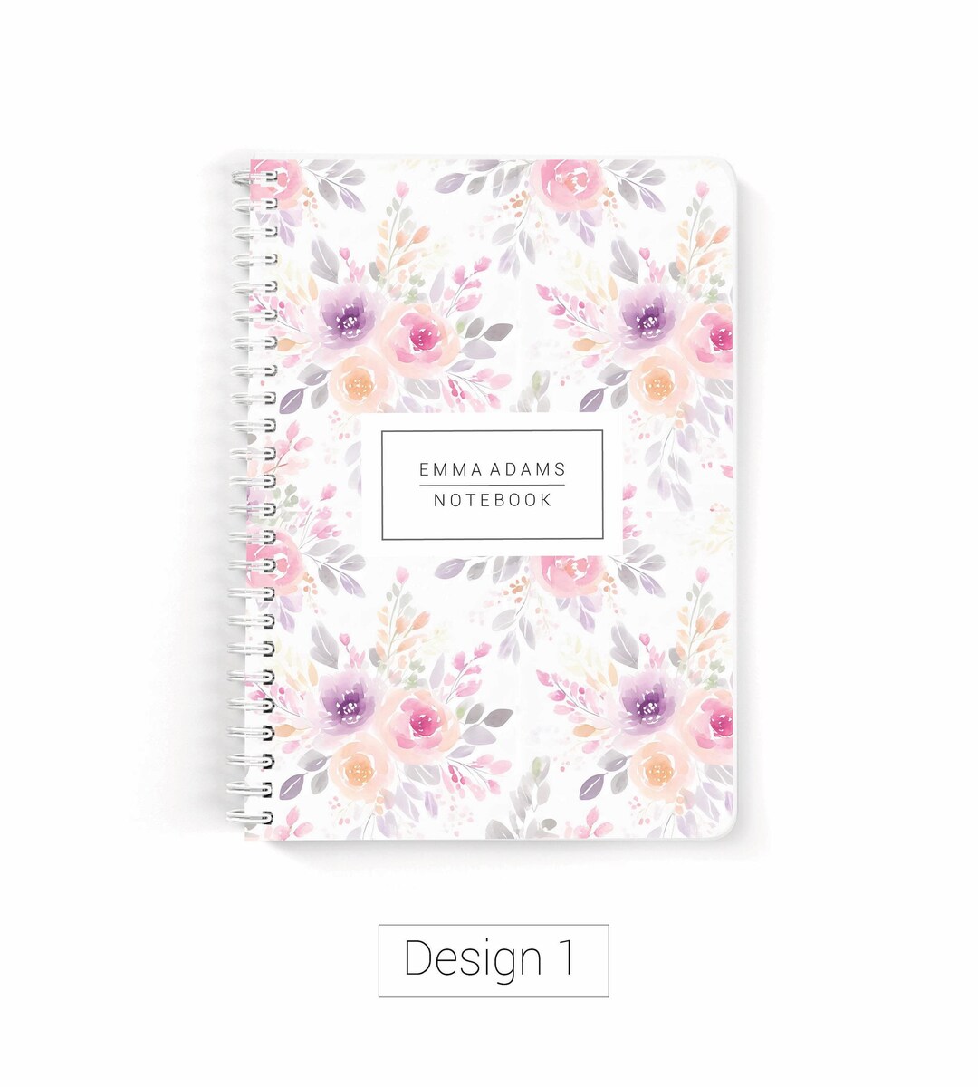 Spiral Notebook,custom Notebook,floral Notebook,personalized Notebook ...