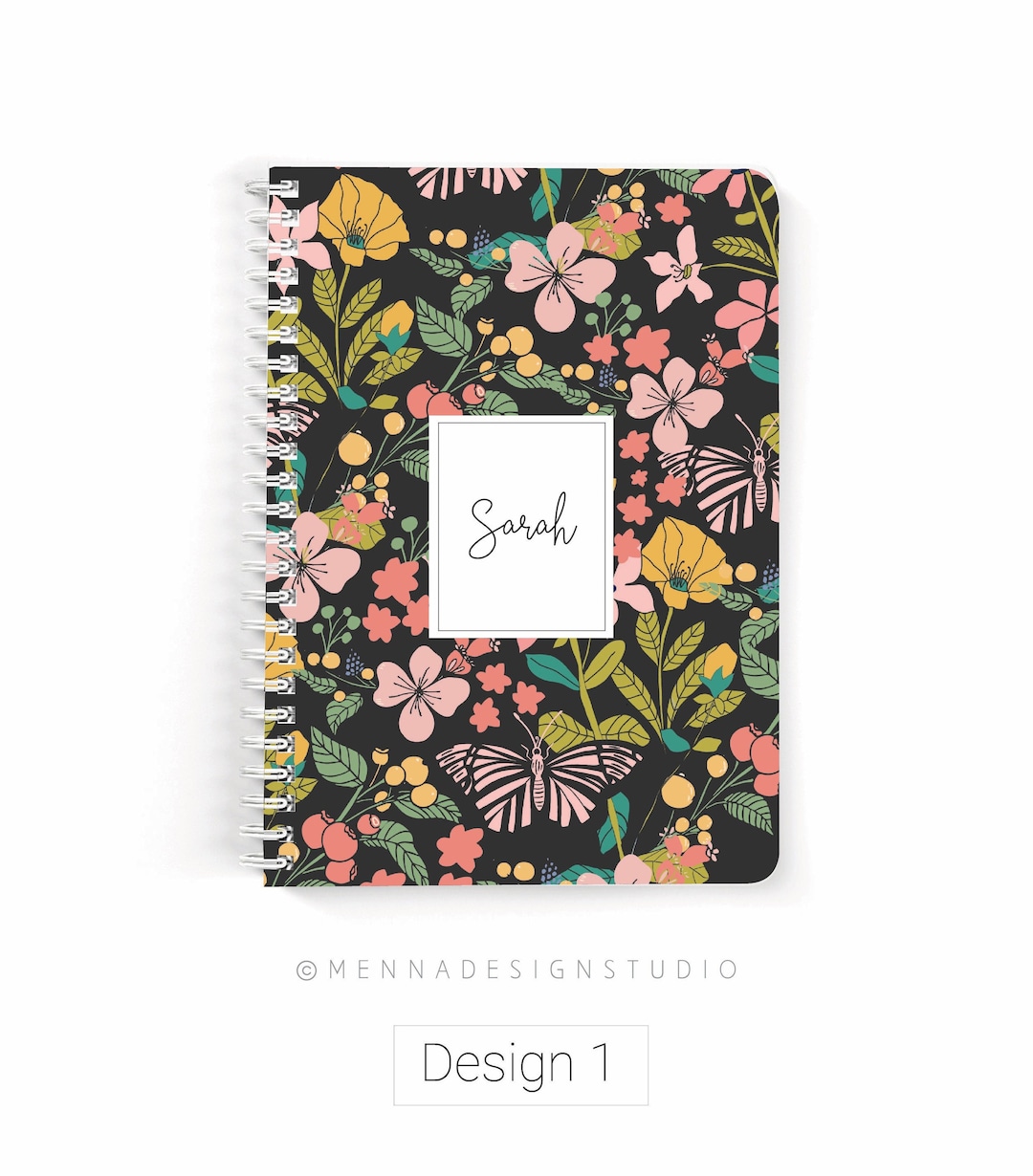 Spiral Notebook,custom Notebook,floral Notebook,personalized Notebook ...