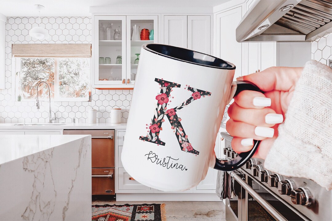 Initial Mug, Monogram Mug, Letter Mug, Christmas Mug, Custom Name Mug ...