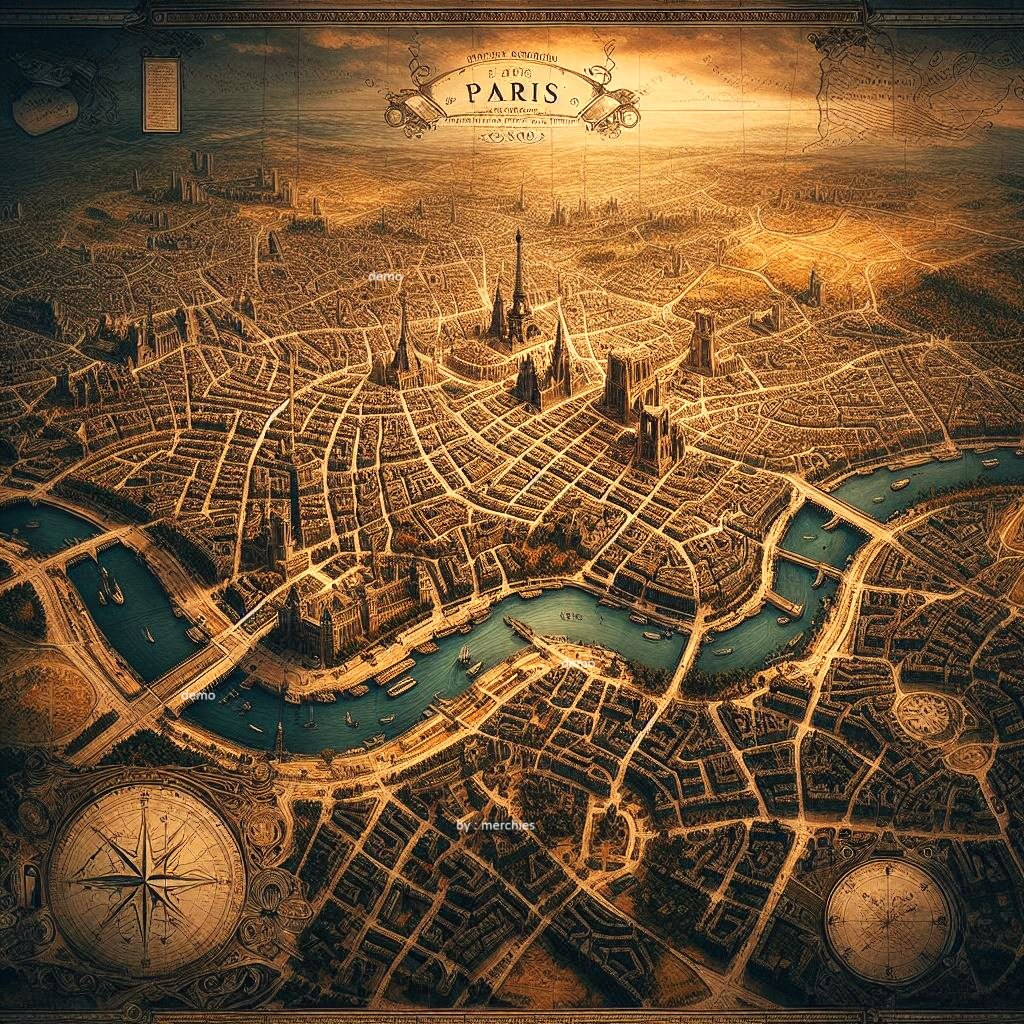 1866 Map of Paris - Etsy