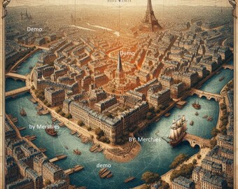 1866 Map of Paris - Etsy