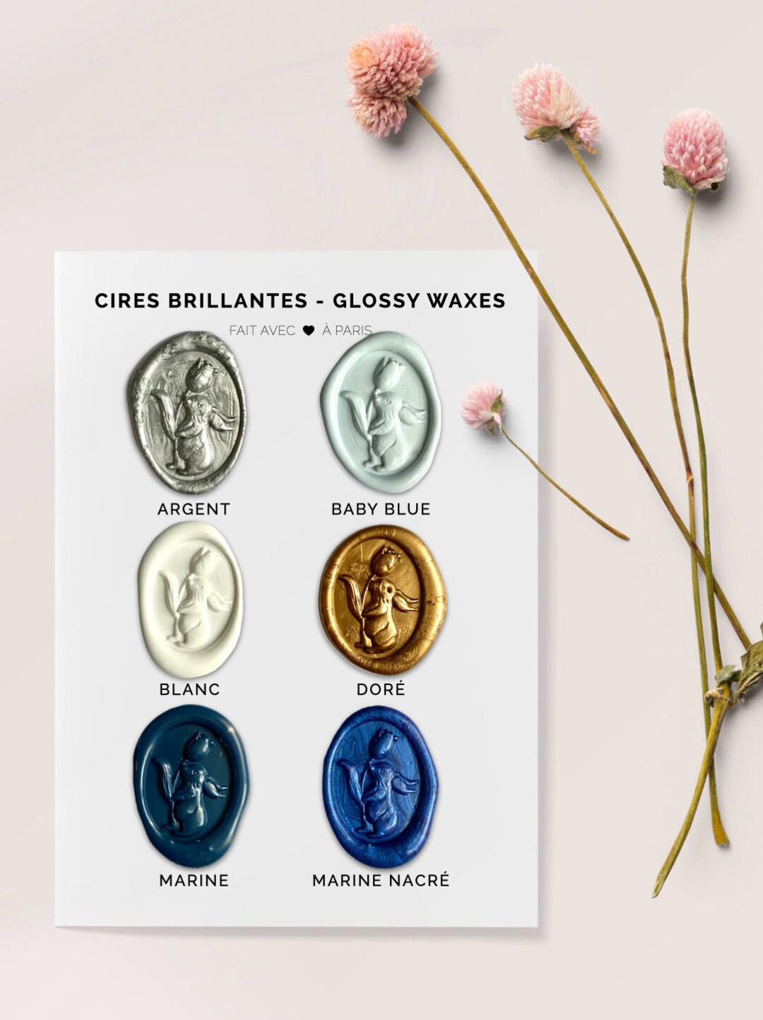 Self-adhesive Wax Seal Rabbit With Tulip Self-adhesive Wax Seal Rabbit ...