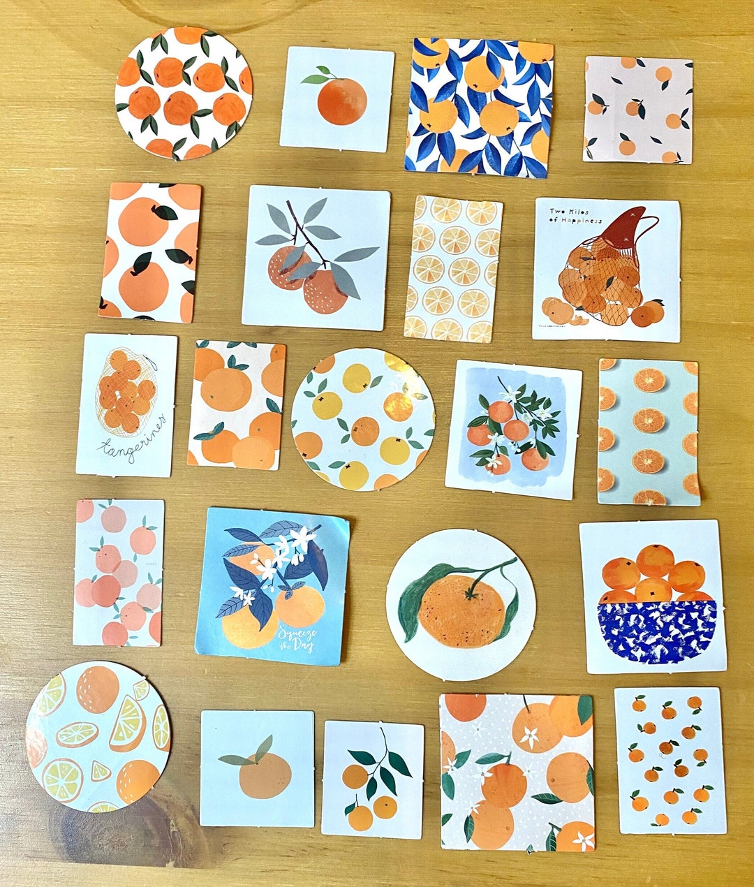 Pack of 20 Oranges-themed Stickers - Etsy