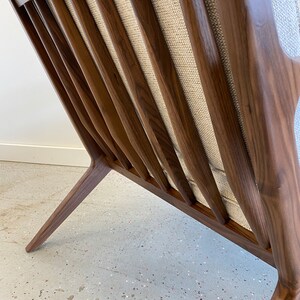 Handmade Solid Walnut Z Chair in Rustic Sand - Etsy