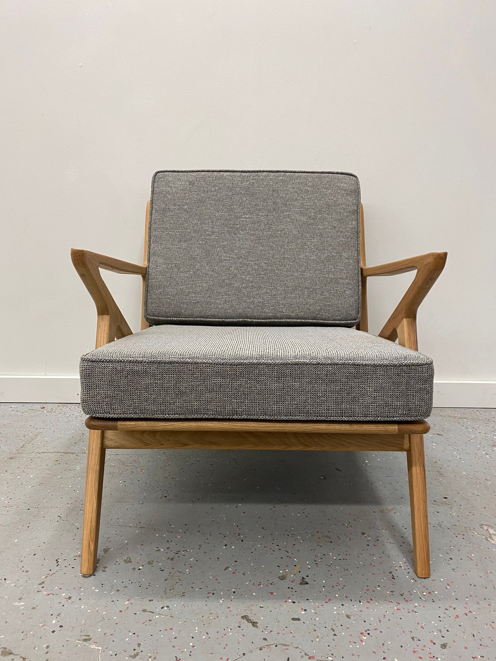 Amazing Hand Made Solid Oak Z Chair in Charcoal | Etsy