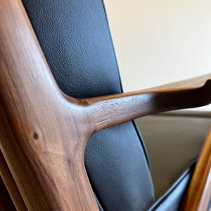 Handmade Solid Walnut Z Chair & Ottoman in Natural Leather - Etsy