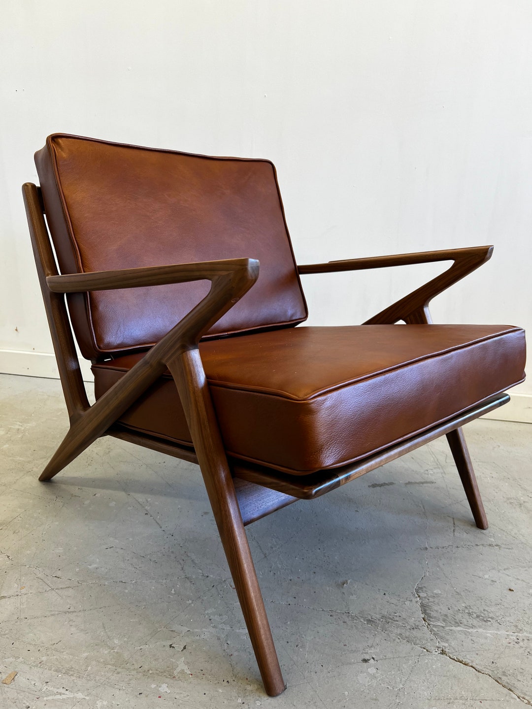 Amazing Handmade Solid Walnut Z Chair in Hand-finished Full Grain ...