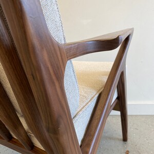 Handmade Solid Walnut Z Chair in Rustic Sand - Etsy