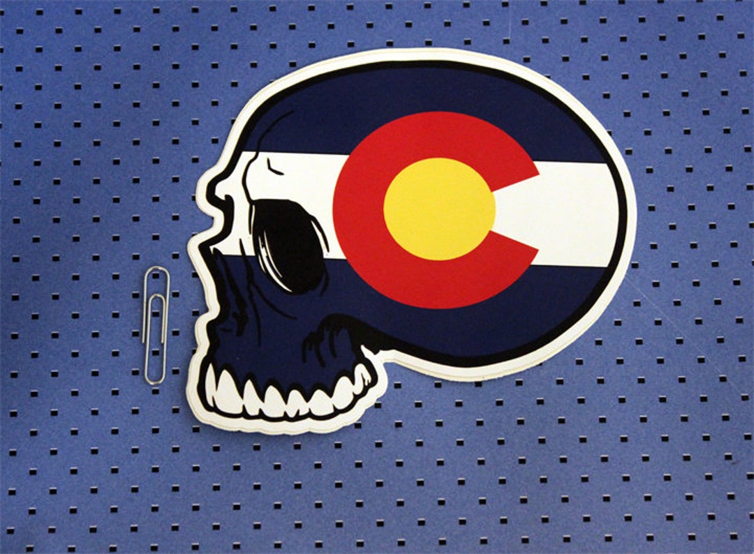 Colorado Skull Flag Bumper Sticker - Etsy