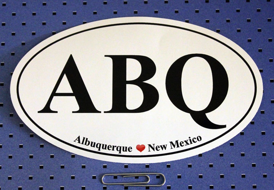Albuquerque New Mexico (ABQ) Oval Bumper Sticker - Etsy