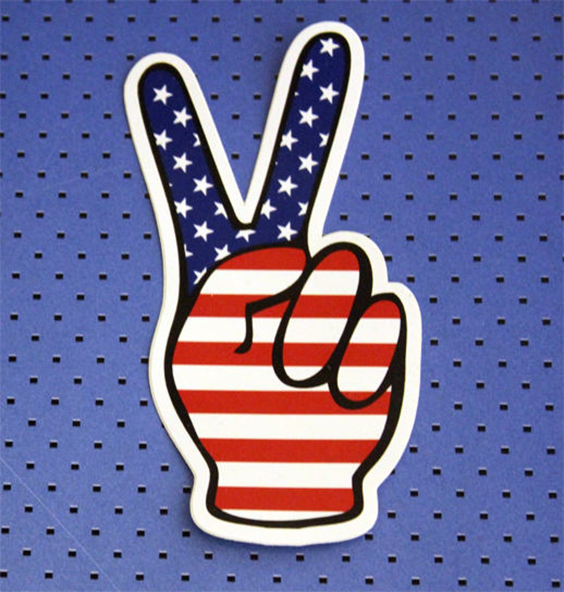 Peace Hand Sign American Flag Bumper Sticker - Etsy