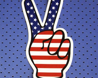 3 USA American Peace Sign Sticker Hand Symbol Flag Love - Etsy