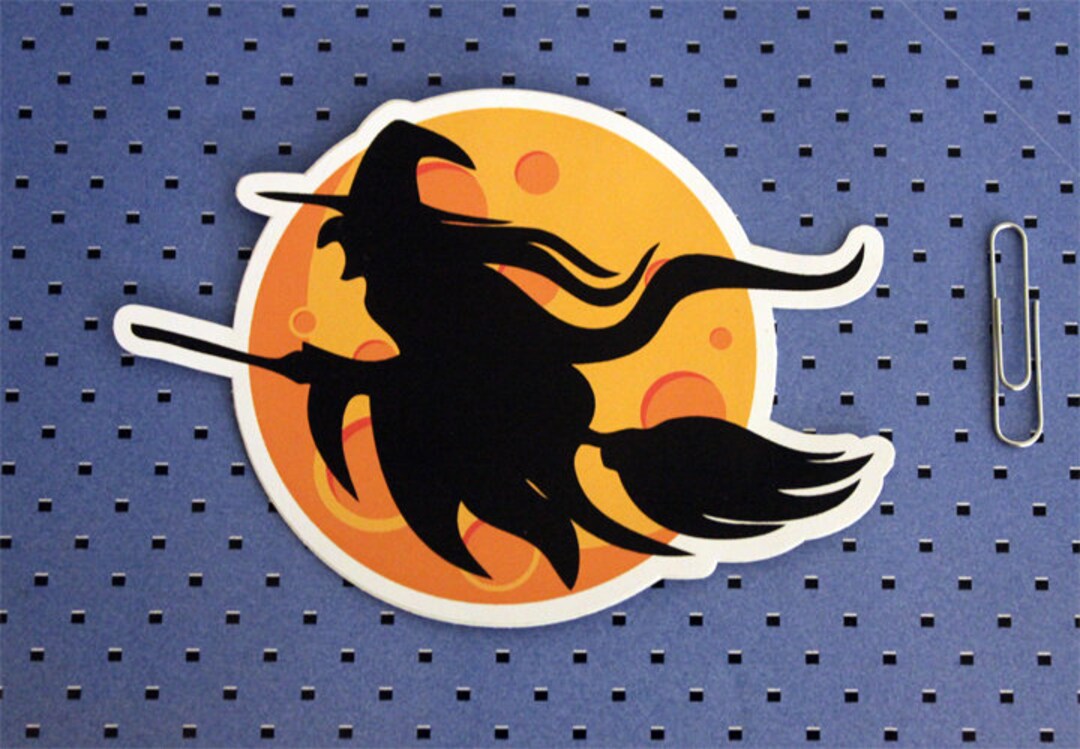 Flying Witch Bumper Sticker - Etsy