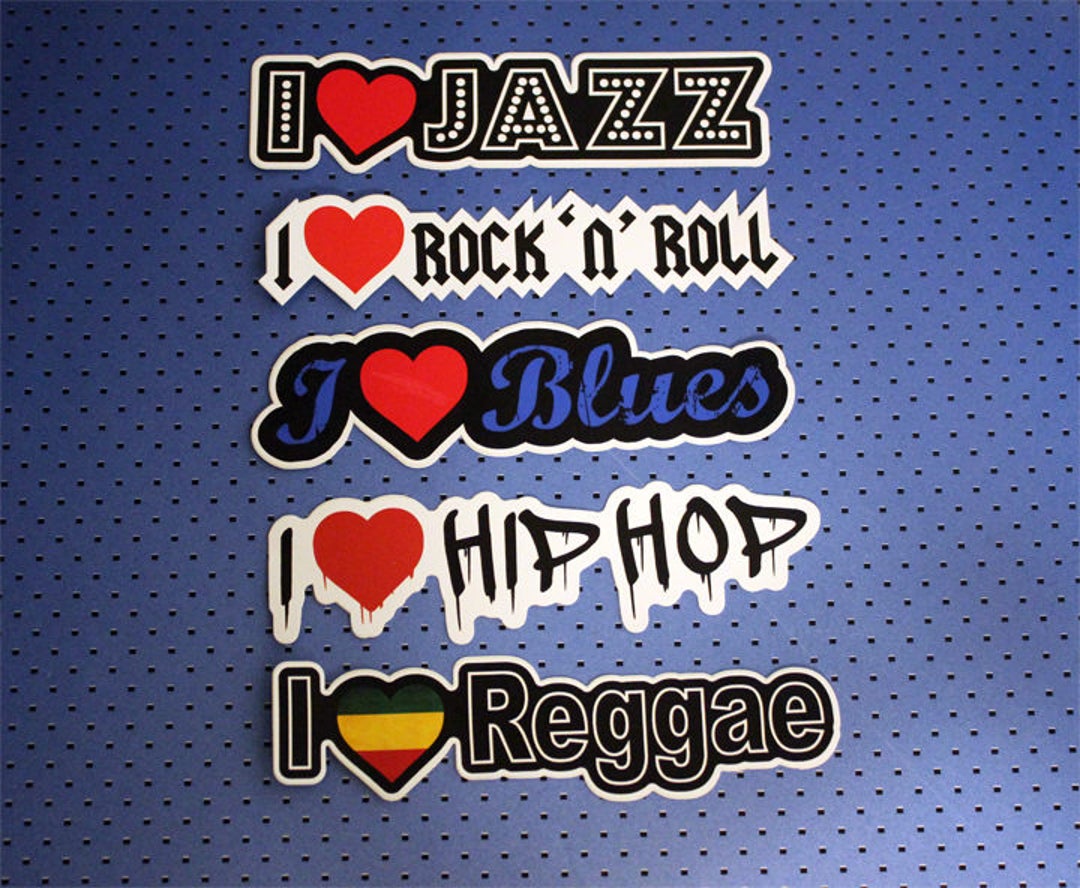 I Love Music Bumper Sticker Combo - Etsy