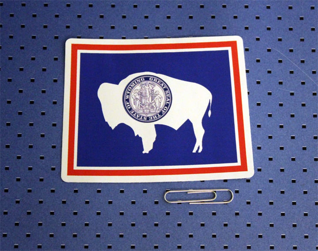 Wyoming State Shape Flag Bumper Sticker - Etsy