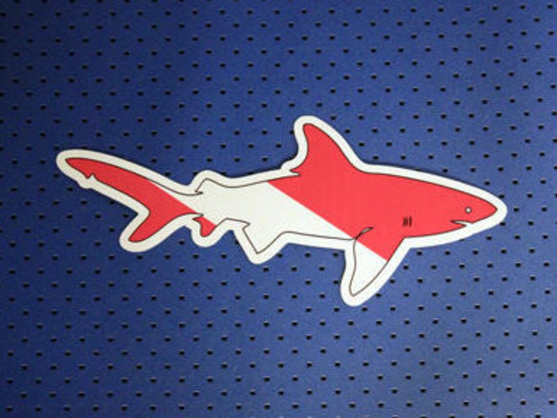 Shark Dive Flag Bumper Sticker - Etsy