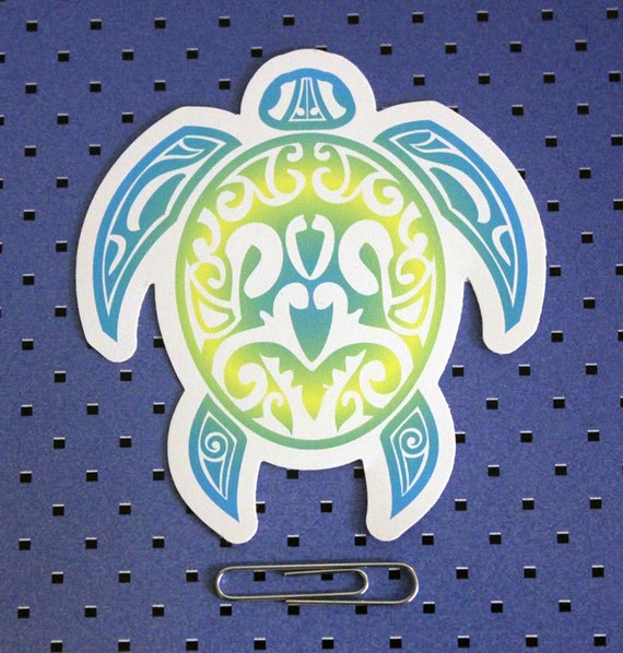 Tribal Turtle Decal Bumper Sticker tribal turtle sea | Etsy