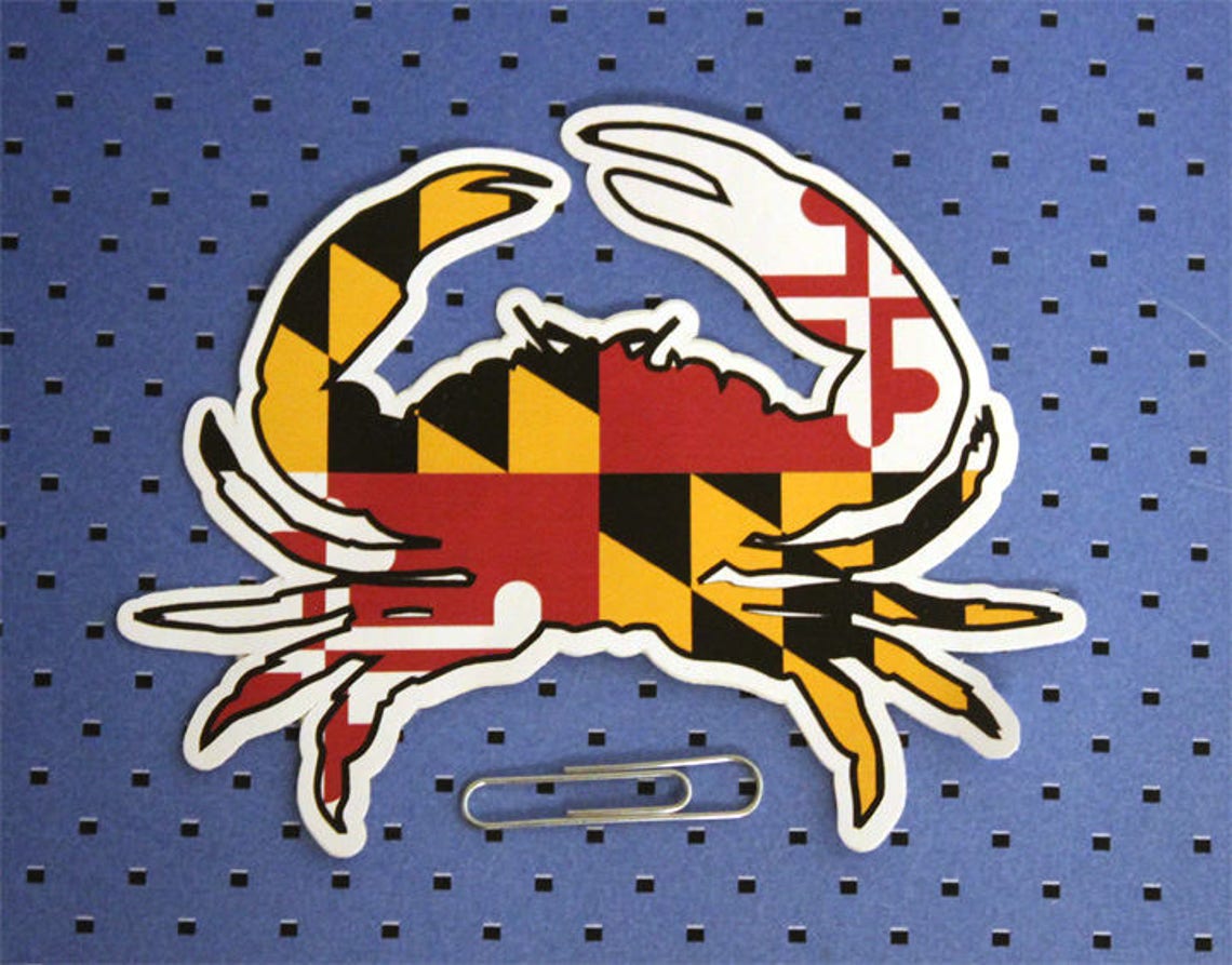 Maryland Crab Flag Sticker - Etsy