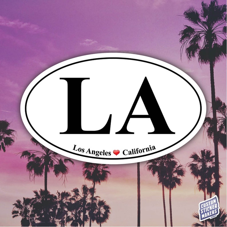 Los Angeles California LA Oval Bumper Sticker - Etsy