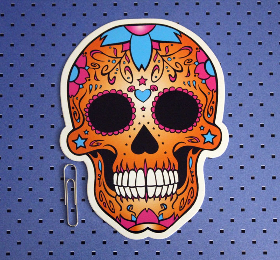 Sugar Skull V2 Bumper Sticker - Etsy
