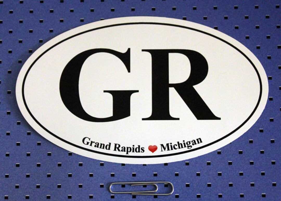 Grand Rapids Michigan (GR) Oval Bumper Sticker - Etsy