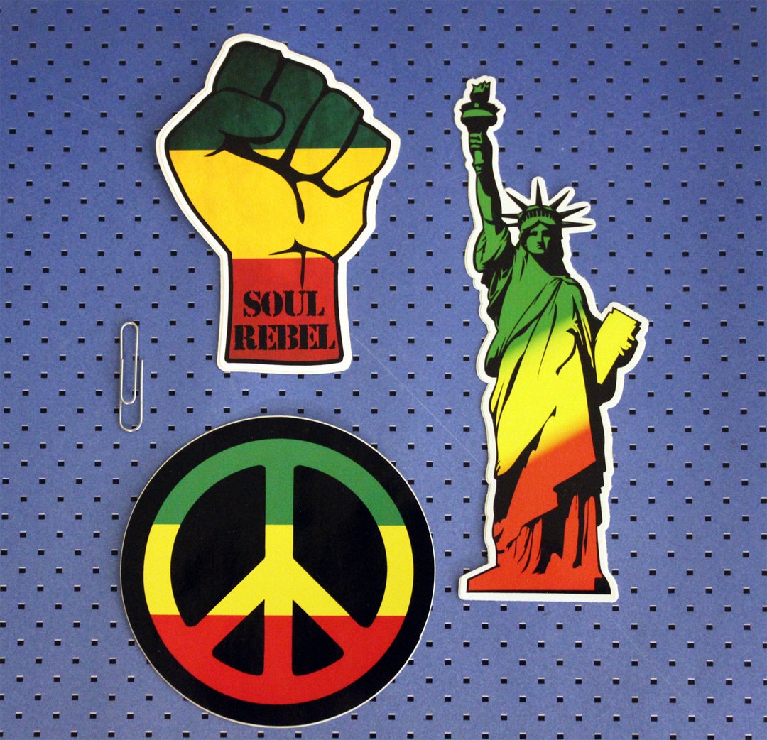 Rasta Bumper Sticker Set - Etsy