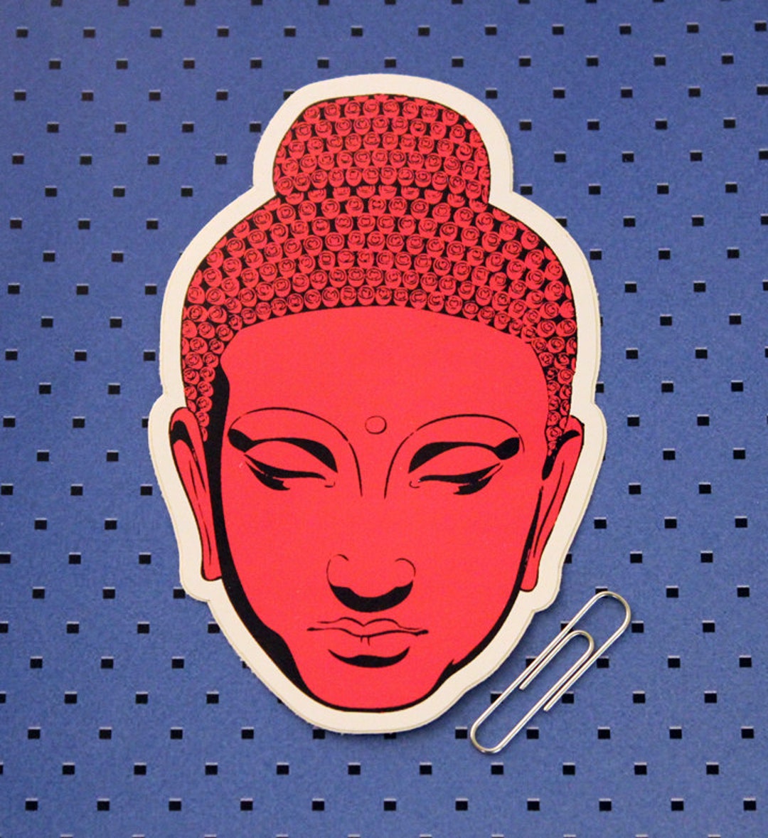 Pink Buddha Head Bumper Sticker - Etsy