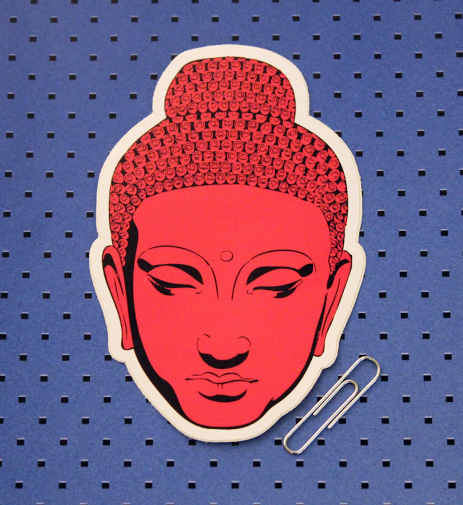 Pink Buddha Head Bumper Sticker - Etsy