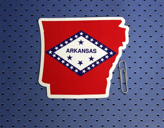 Arkansas State Shape Flag Bumper Sticker | Etsy