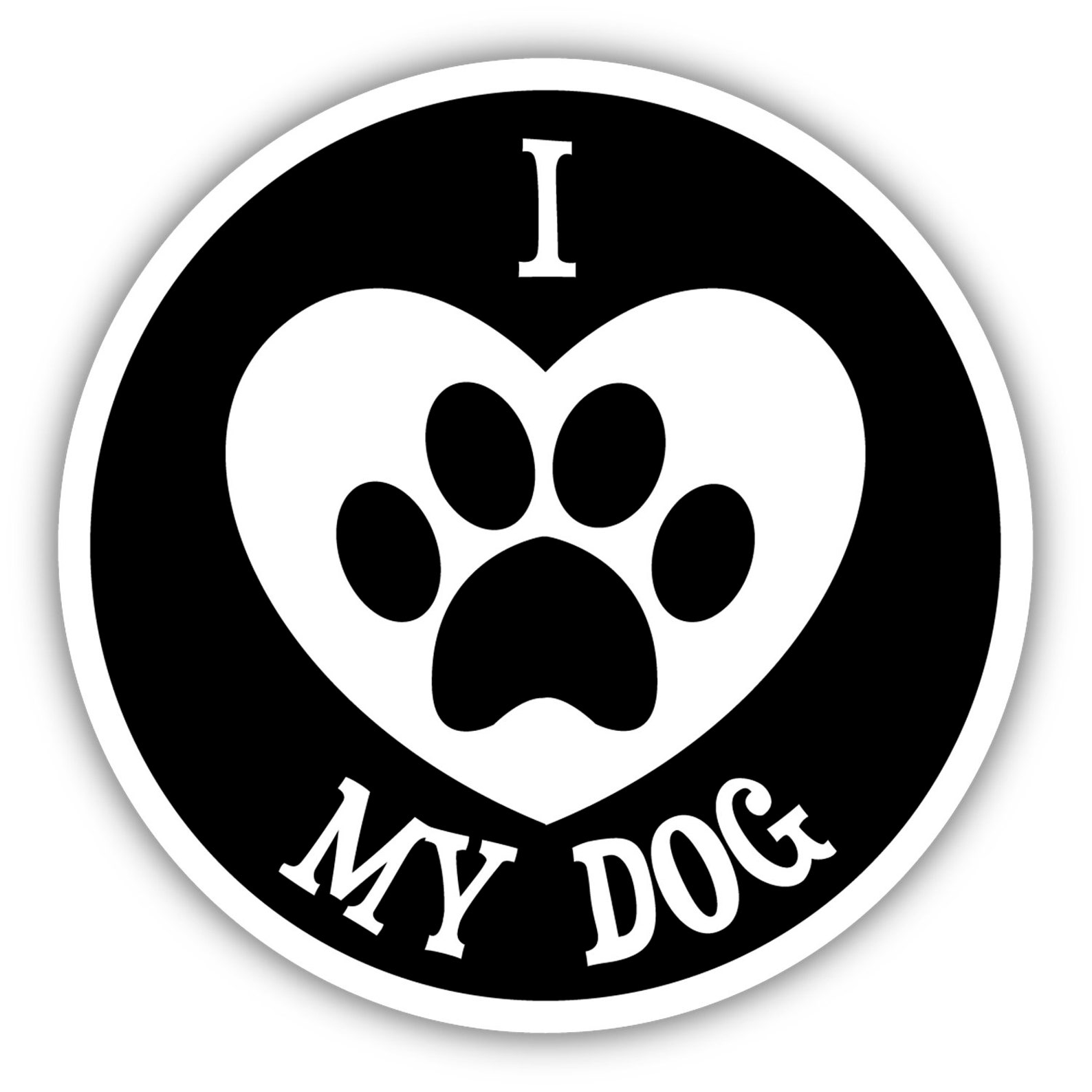 I Love My Dog Bumper Sticker - Etsy