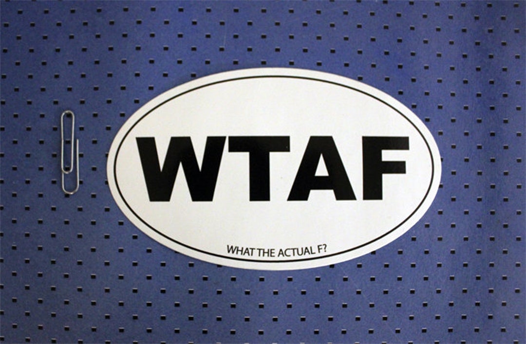 WTAF Oval Bumper Sticker - Etsy