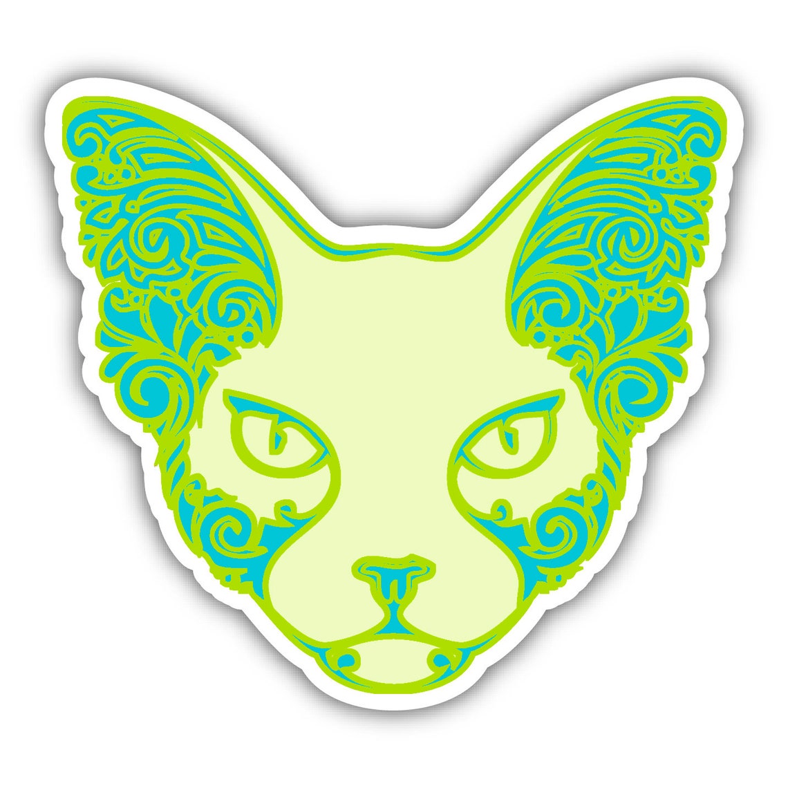Green Sphynx Cat Bumper Sticker - Etsy