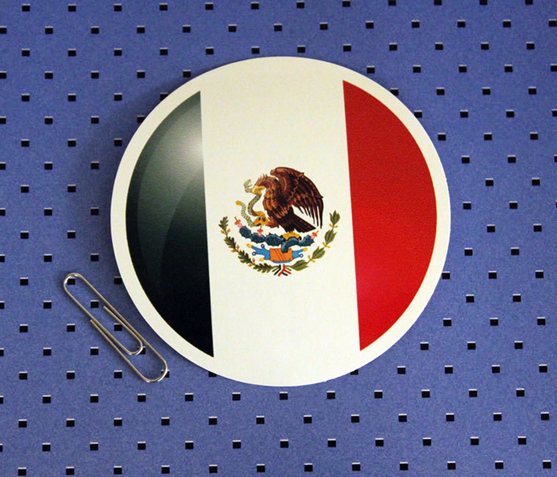 Mexico Flag Circle Bumper Sticker - Etsy