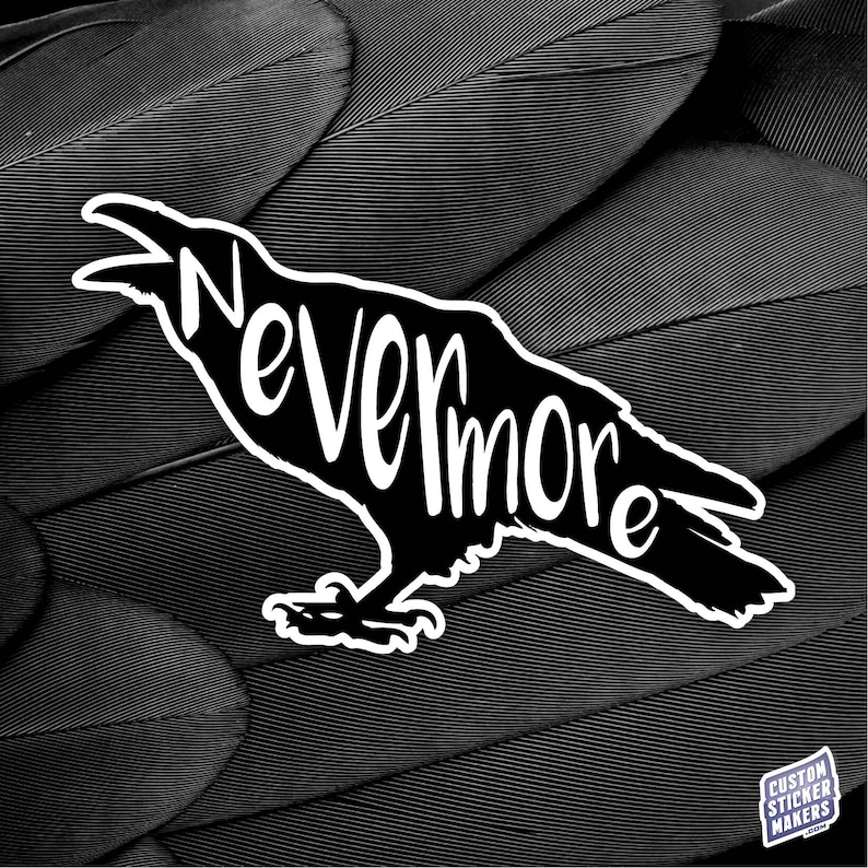 Edgar Allan Poe Raven Nevermore Bumper Sticker - Etsy