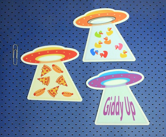 UFO Alien Abduction SPACE Sticker Set 4 - Etsy