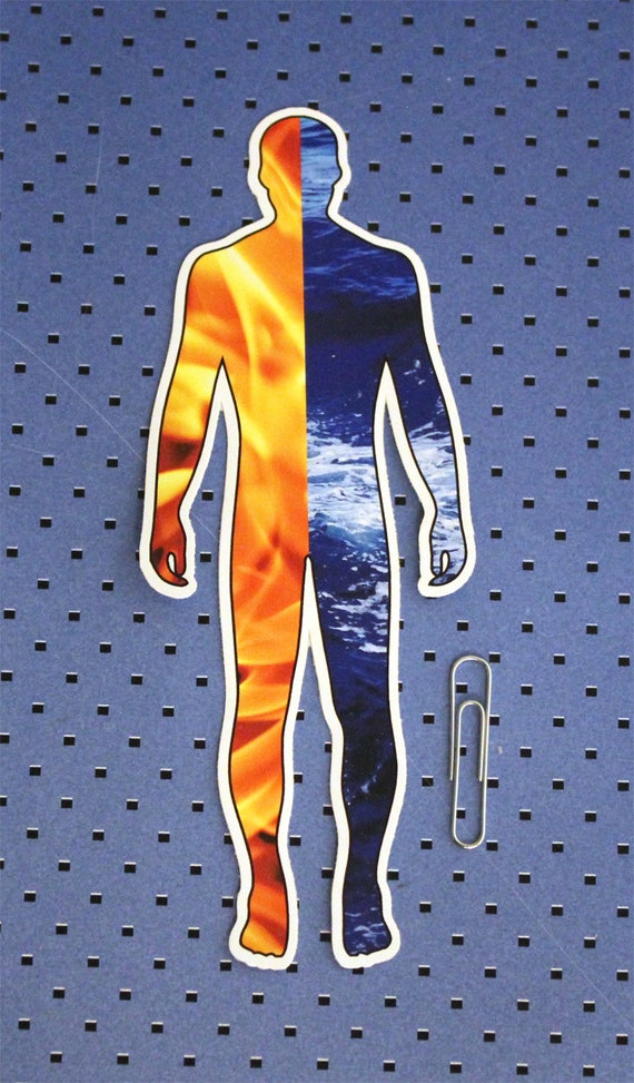 Human Body Fire Water Bumper Sticker | Etsy