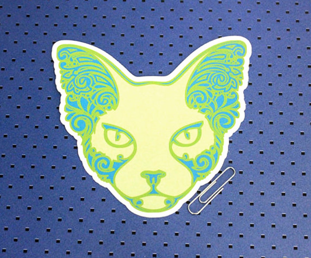 Green Sphynx Cat Bumper Sticker - Etsy