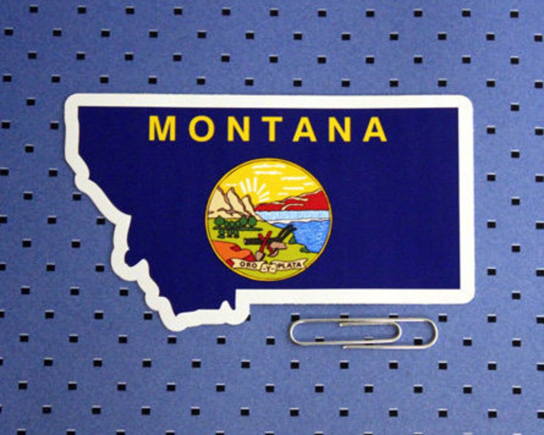 Montana State Shape Flag Bumper Sticker - Etsy