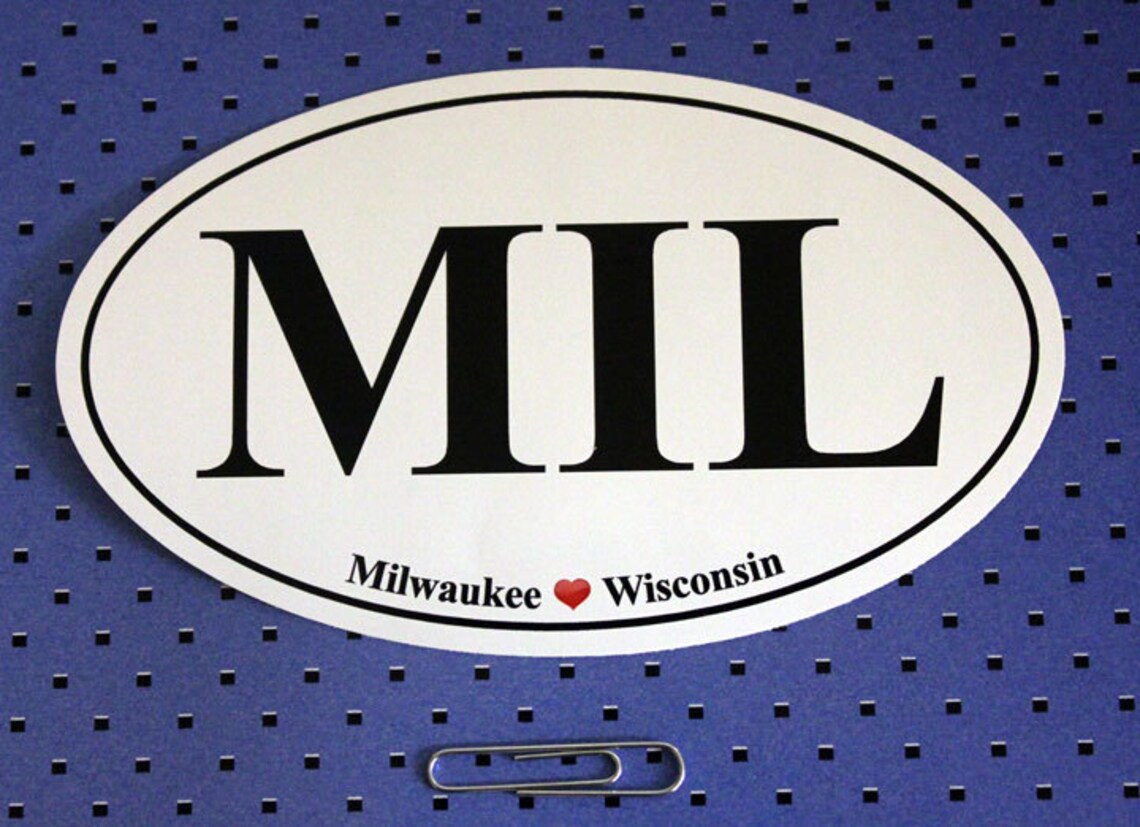 Milwaukee Wisconson (MIL) Oval Bumper Sticker - Etsy