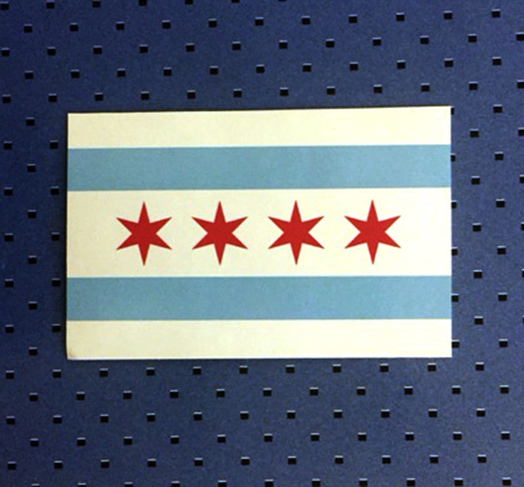 City of Chicago Flag Sticker | Chicago Flag, Illinois Sticker - Etsy